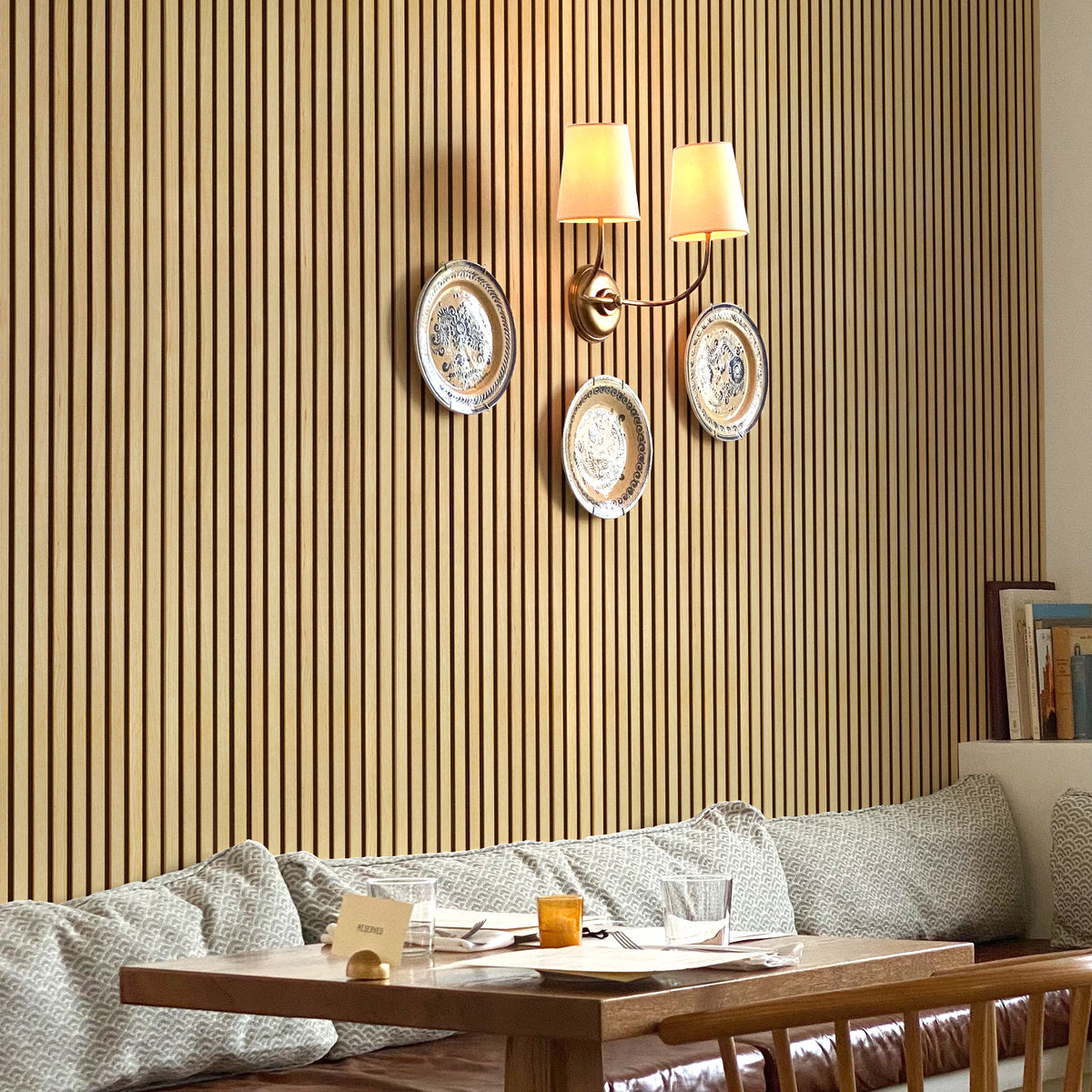 Natural Oak Acoustic Slat Panels 94.5" or 118" Length – LuxeWall