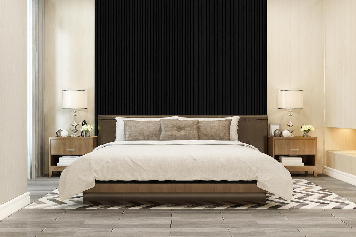 Midnight Oak Acoustic Slat Panel 120" Sample – LuxeWall
