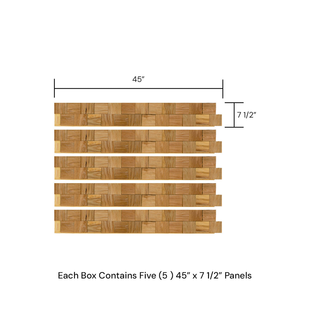 3D Natural End Grain White Oak – LuxeWall