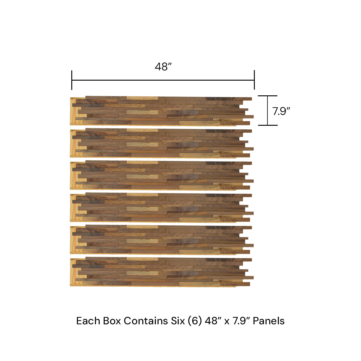 3D Stacked Natural Walnut – LuxeWall