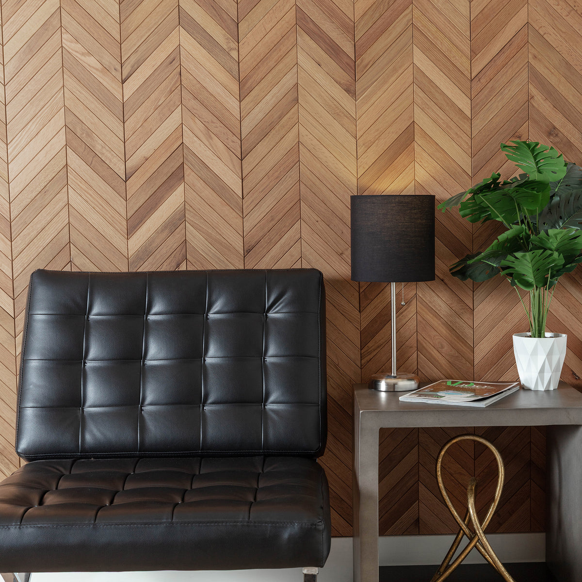Chevron Natural White Oak – LuxeWall