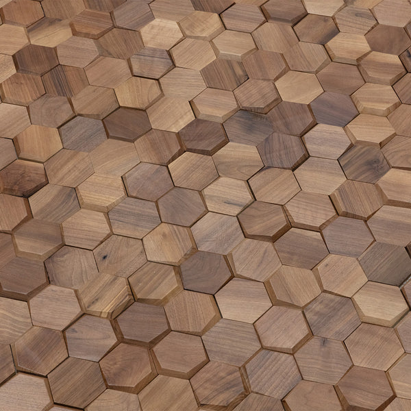 Hex Natural Walnut Walling – LuxeWall