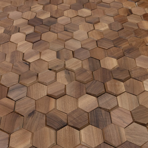 Hex Natural Walnut Walling – LuxeWall