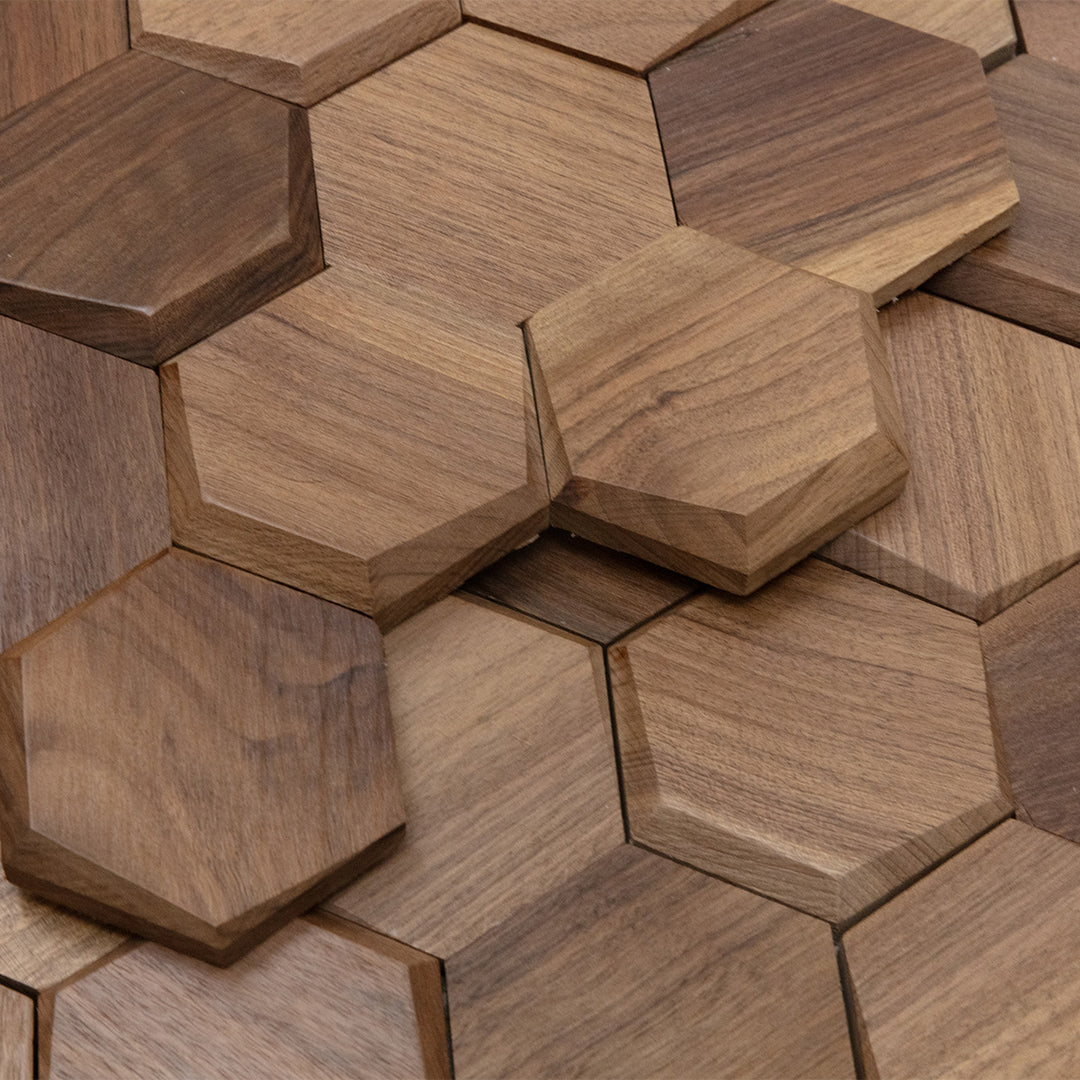 Hex Natural Walnut Sample – LuxeWall