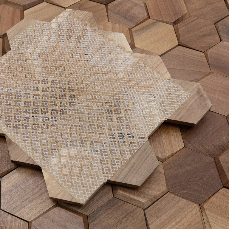 Hex Natural Walnut Walling – LuxeWall