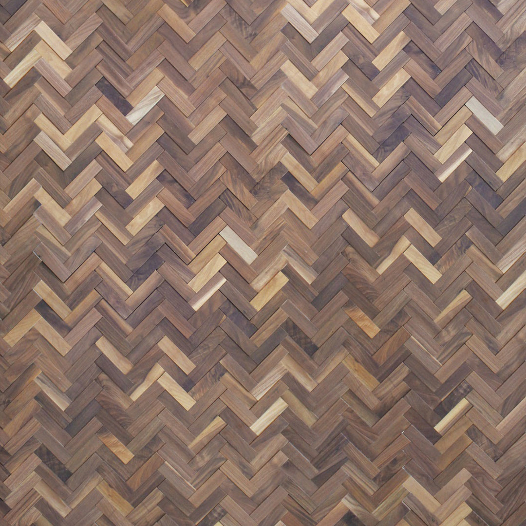 3D Herringbone Walnut Sample – LuxeWall