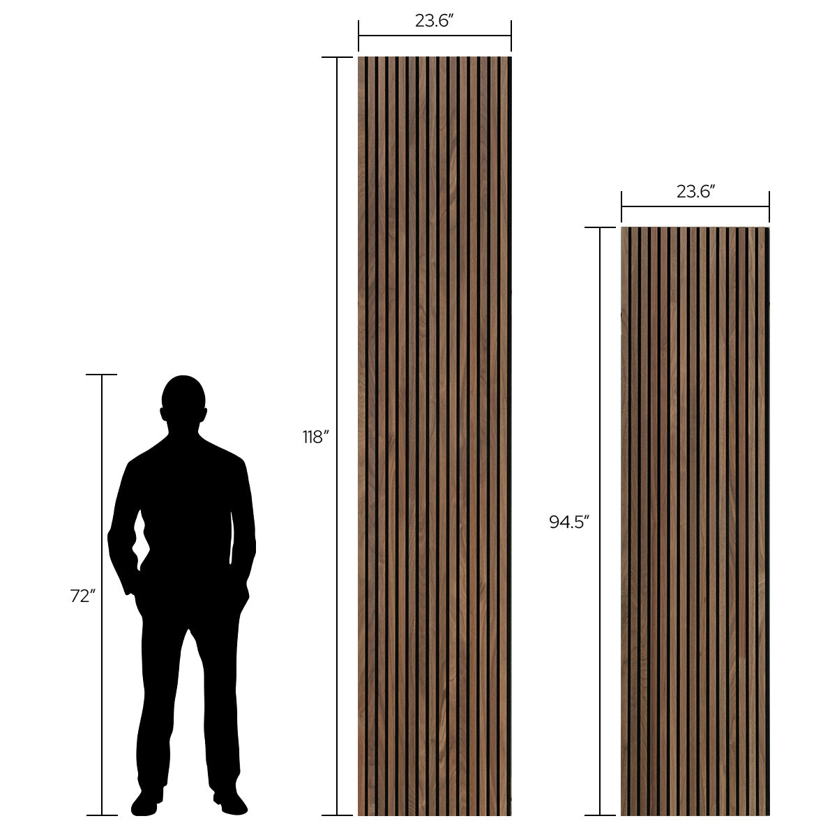 Natural Walnut Acoustic Slat Panel 118" Sample – LuxeWall