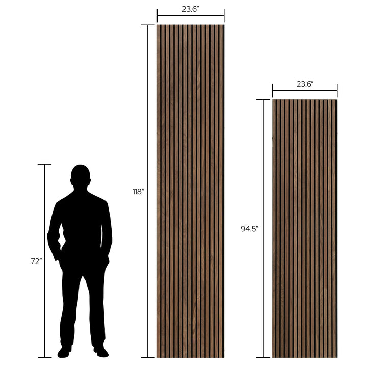 Natural Walnut Acoustic Slat Panels 118" – LuxeWall