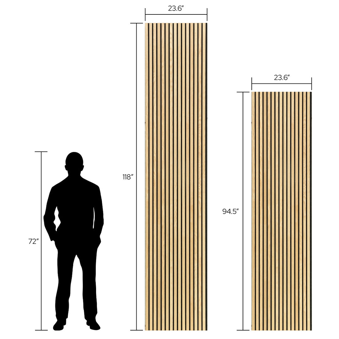 Natural Oak Acoustic Slat Panel 118" Sample – LuxeWall