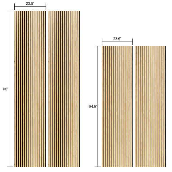 Natural Oak Acoustic Slat Panels 118" – LuxeWall