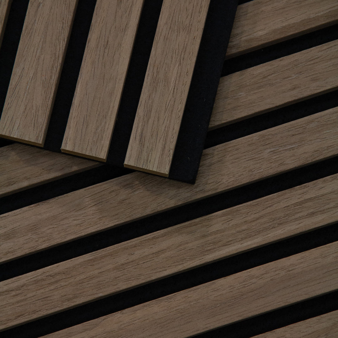 Warm Oak Acoustic Slat Panels 120" – LuxeWall